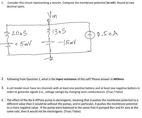 Solved Consider This Circuit Representing A Neuron Compute Chegg