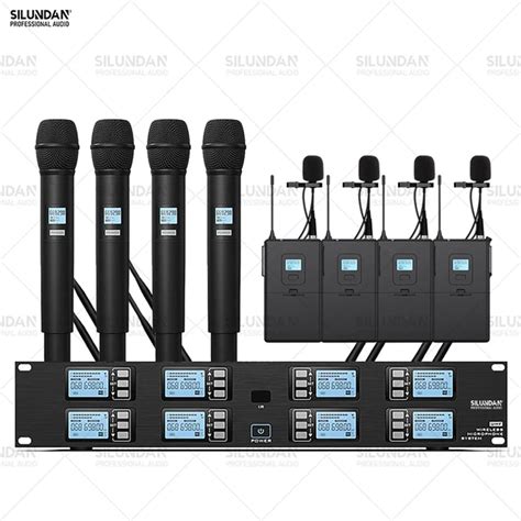 전문가용 무선 마이크 Uhf 시스템 8 채널 핸드헬드 라발리에 무대 공연 컨퍼런스 노래방 교회 강의 마이크