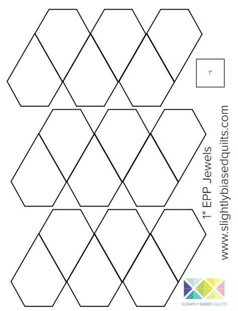 Free 1 Jewel Epp Printable Templates Automatic Download Slightly Biased Quilts