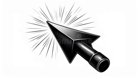 3d Stylized Arrow Cursor With Burst Effect Stock Illustration Illustration Of Pointer Effect