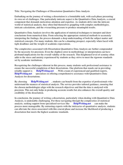 Dissertation Quantitative Data Analysis Pdf Statistics Data Analysis
