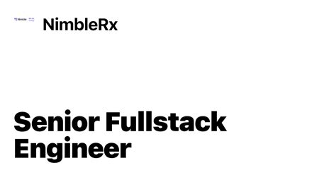 Sr Fullstack Engineer At Nimblerx