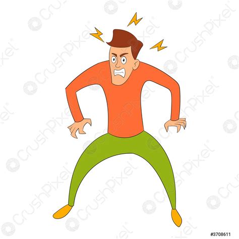 Lightning Above Man Icon Cartoon Style Stock Vector 3708611 Crushpixel