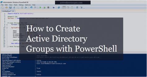 Create Active Directory Security Groups With Powershell
