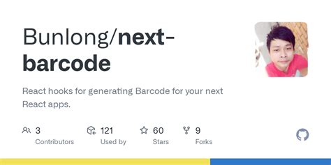 GitHub Bunlong Next Barcode React Hooks For Generating Barcode For Your Next React Apps