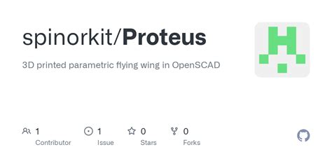 GitHub Spinorkit Proteus D Printed Parametric Flying Wing In OpenSCAD