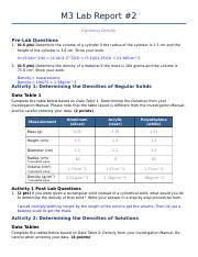 Study Resource Exploring Density In Lab Report Course Hero
