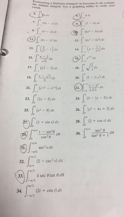 Solved Evaluating A Definite Integral In Exercises S 34