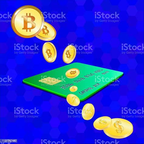 골든 비트 코인 달러 어두운 파란색 배경으로 웹 배너 벡터 일러스트 가상현실에 대한 스톡 벡터 아트 및 기타 이미지 가상현실 개념 검은색 Istock