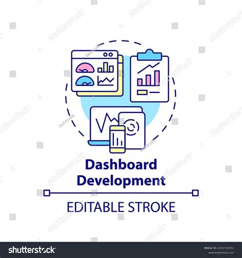 Dashboard Development Concept Icon Business Intelligence Stock Vector