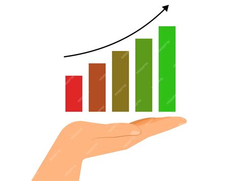Premium Vector Digital Increasing Bar Graph With Businessman Hand