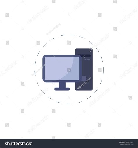 Computer Pc Colourful Clipart Flat Vector Stock Vector Royalty Free Shutterstock