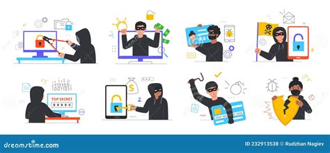 Hacker Activity Vector Concept Stock Vector Illustration Of Online Personal 232913538