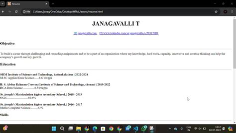 Janagavalli T On Linkedin Linkedin Html Html Webdevelopment Fullstackdevelopment