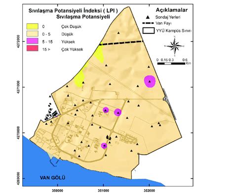 Liquefaction Potential Index Lpi Map Of The Yuzuncu Yil Campus Area