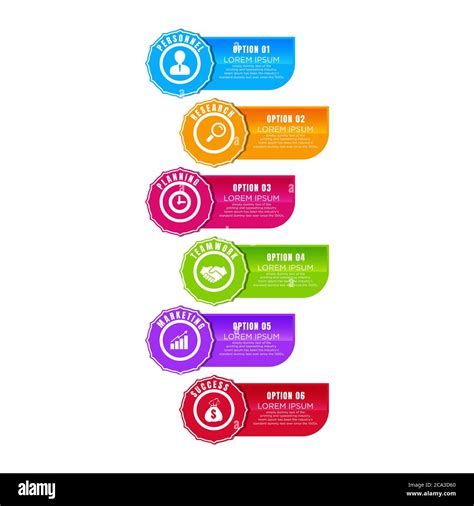 six steps process chart slide template business data flow diagram