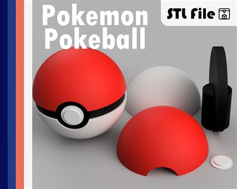 Pokemon Pokeball Stl 3d Print File Etsy