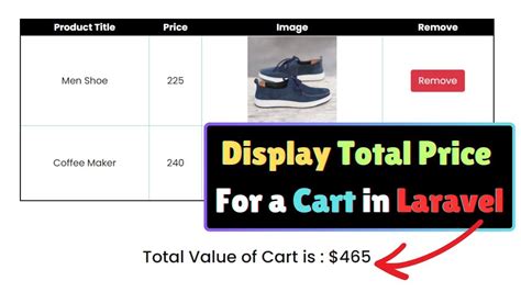 28 How To Display Total Price For A Cart In Laravel Laravel E Ccommerce Project Tutorial Youtube