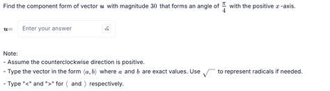 Solved Code Classasciimathfind The Component Form Of