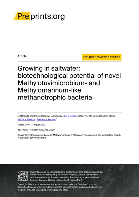 Pdf Growing In Saltwater Biotechnological Potential Of Novel