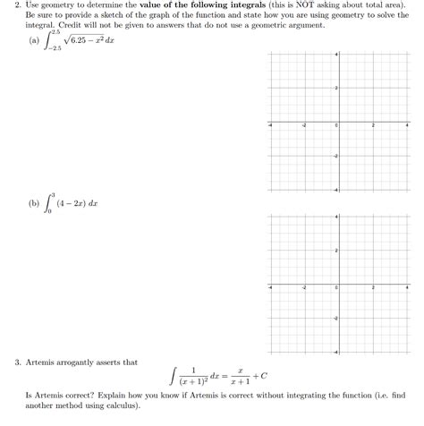 Solved 2 Use Geometry To Determine The Value Of The