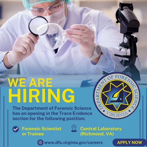 Va Department Of Forensic Science On Linkedin To View Position Details And To Apply Click On