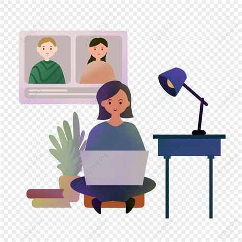 노트북 일러스트 네트워크 라이브 온라인 교육 레이션교실사람 Png 일러스트 무료 다운로드 Lovepik