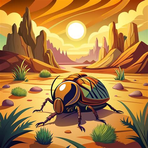 Premium Vector Ambrosia Beetle Bug Ignored Rests Desert Sun Vector