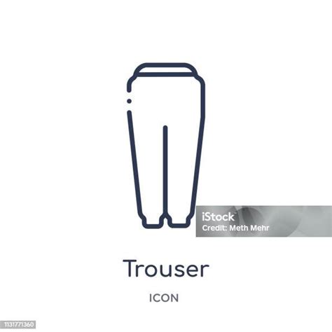 옷 개요 컬렉션에서 선형 바지 아이콘입니다 얇은 라인 바지 벡터 흰색 배경에 고립입니다 바지 유행 그림 0명에 대한 스톡 벡터