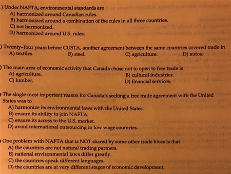 Solved Under Nafta Environmental Standards Are A