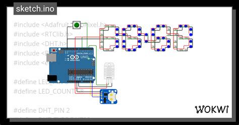 Neopixel 7 Segment Clock Wokwi Esp32 Stm32 Arduino Simulator