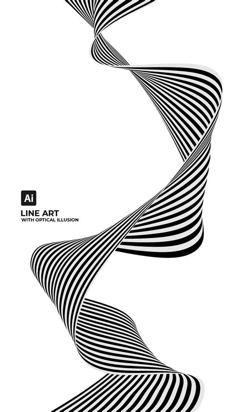 Best 13 Create A Dynamic 3d Line Wave Art With Optical Illusion Effect In Adobe Illustrator
