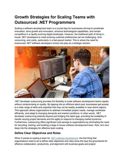 best practices for scaling a dev team with outsourced developers pdf