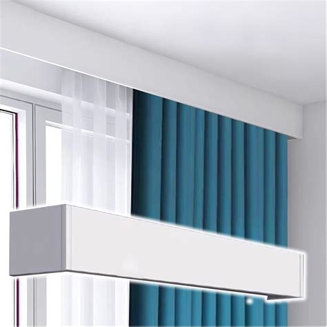 Curtain Box Baffle Rail White 100 To 1000cm Customizable Aluminum