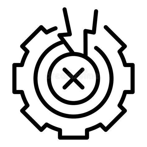 Gear Lost Connection Icon Outline Vector Internet Error Stock Vector