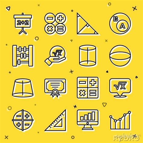 Set Line Graph Schedule Chart Diagram Square Root Of X Glyph