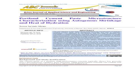 Pdf Portland Cement Paste Microstructure … Data