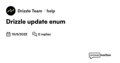 Drizzle Update Enum Drizzle Team