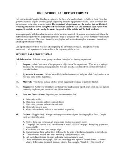 Smart Grade 9 Science Lab Report Example How To Write A Letter Reporting An Accident