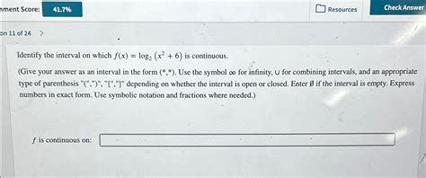 Solved Resourcesidentify The Interval On Which