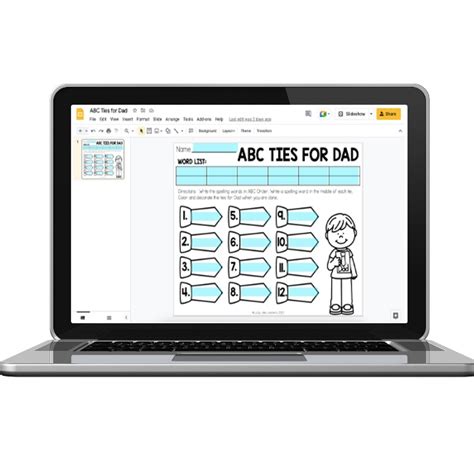 digital spelling activities holiday and seasonal abc ties for dad