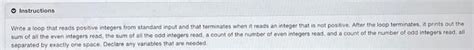 Solved Write A Loop That Reads Positive Integers From