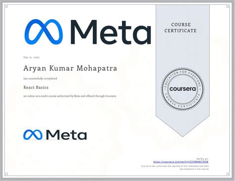 Completed Basic React Course On Coursera Aryan Kumar Mohapatra Posted On The Topic Linkedin