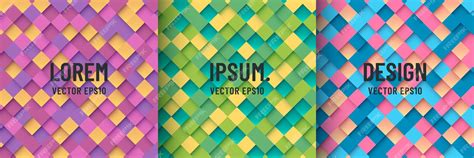 Premium Vector Set Of Abstract Square Shape Pattern In Trendy Color