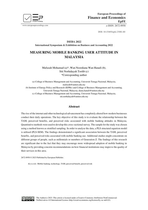 Pdf Measuring Mobile Banking User Attitude In Malaysia