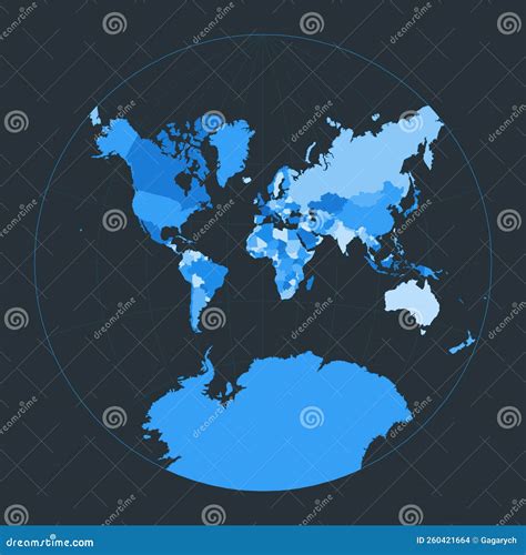 World Map Lagrange Conformal Projection Vector Illustration 260421664