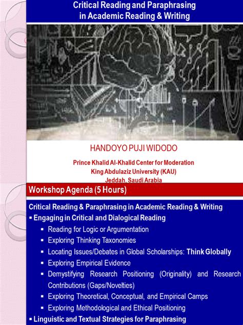 Critical Reading And Paraphrasing Compressed Pdf Part Of Speech Educational Technology