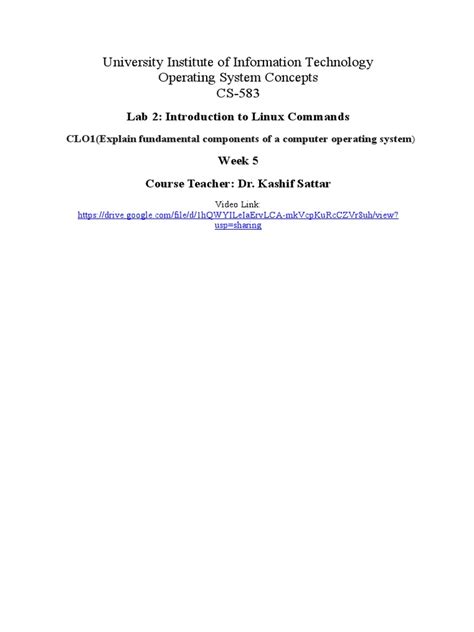 Lab 2 Introduction To Linux Commands Pdf