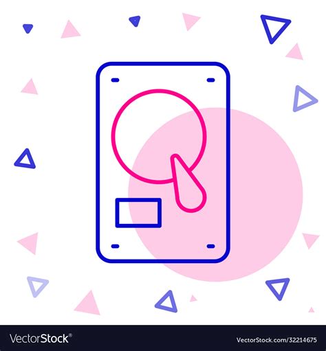 Line Hard Disk Drive Hdd Icon Isolated On White Vector Image