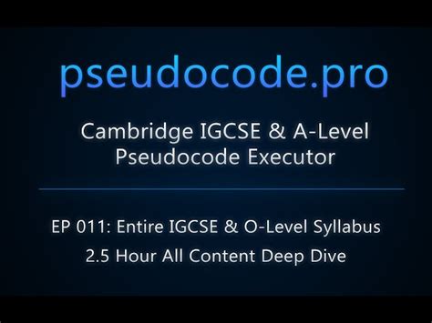Comprehensive Guide To Igcse And O Level Pseudocode Syllabus Galaxy Ai Galaxy Ai